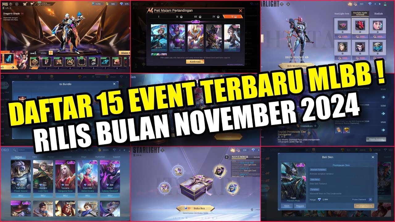 DAFTAR 15 EVENT MLBB DIBULAN NOVEMBER ! EVENT MEGA SALE ,EVENT 1 DM ...