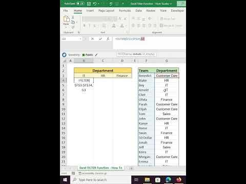 Data Dynamically with Excel FILTER Function How to Tutorial. #excel #exceltutorial #exceltips # ...
