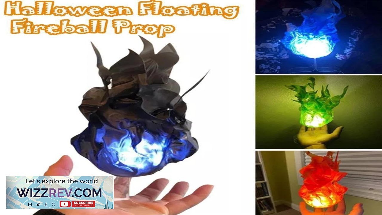 Halloween Floating Fire' Illuminated Floating Fireball Props ...