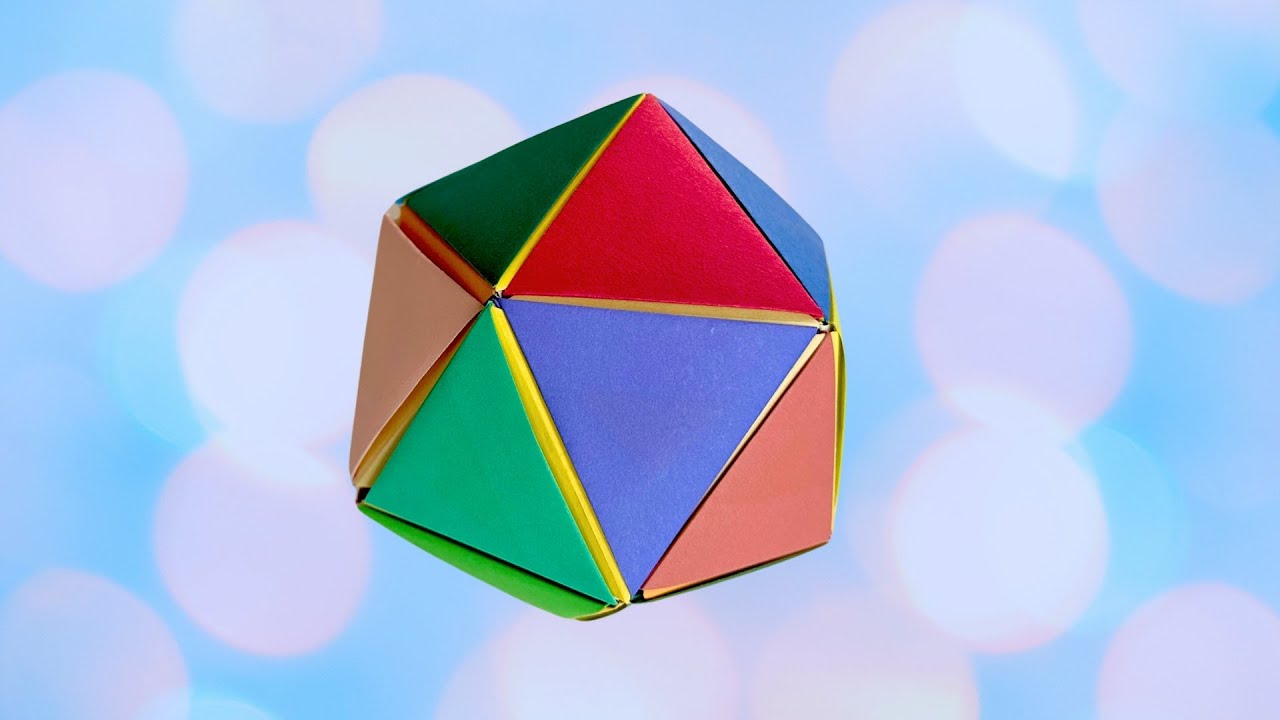 Icosahedron from triangular flat unit (Tomoko Fuse) - YouTube