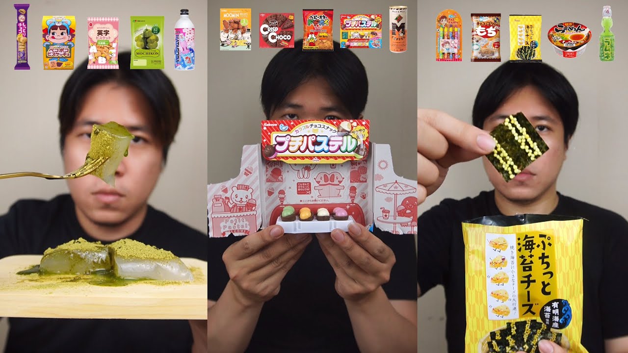 [COMPILATION] EATING VARIOUS JAPANESE SNACKS - YouTube