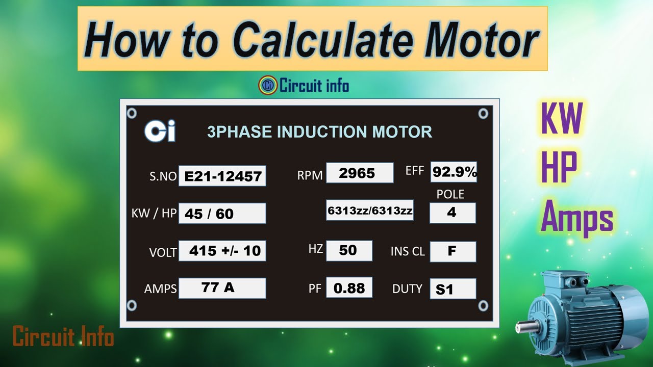 Calculation Of Motor KW HP Current 3 Phase Induction Motor calculation-of-motor-kw-hp-current-3-phase-induction-motor