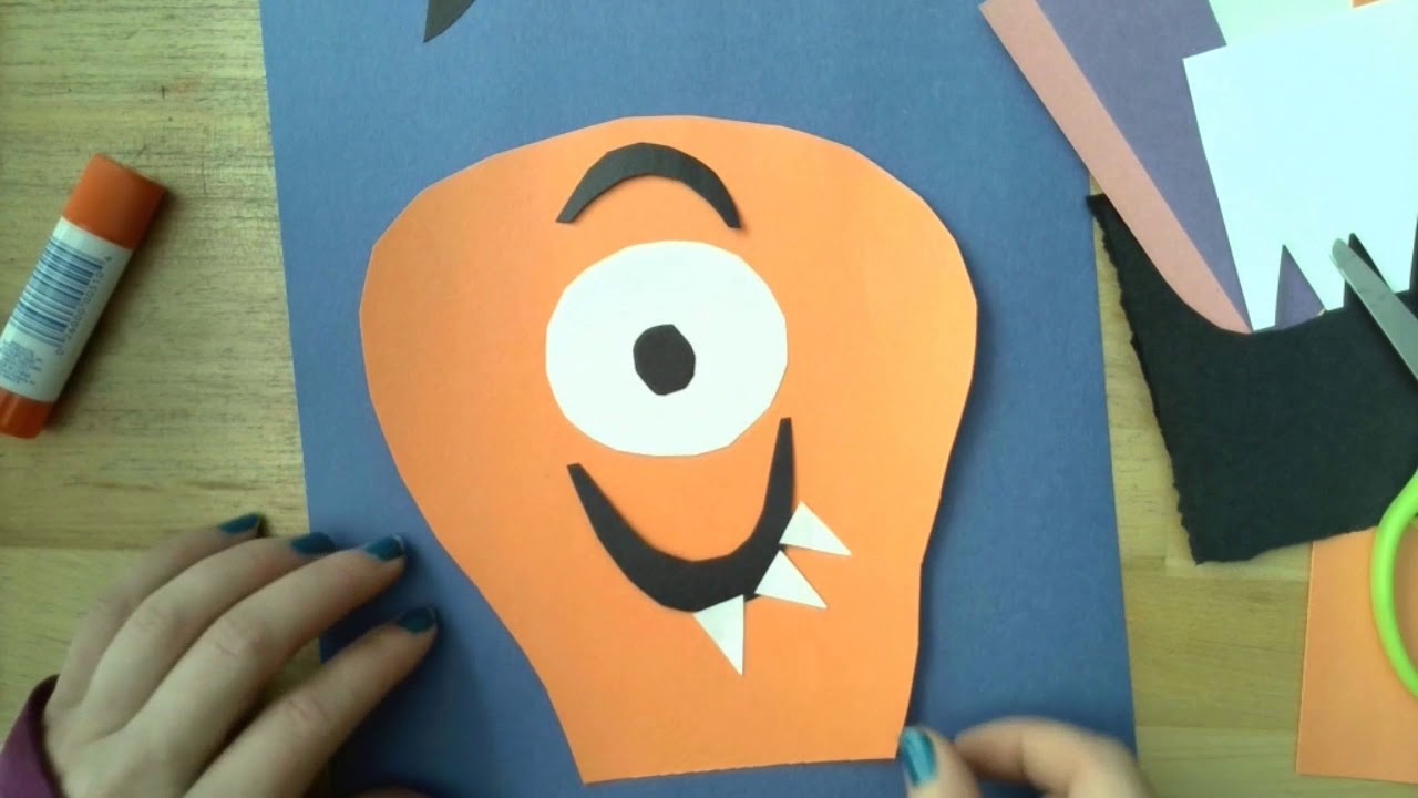 Paper Collage Monster - YouTube