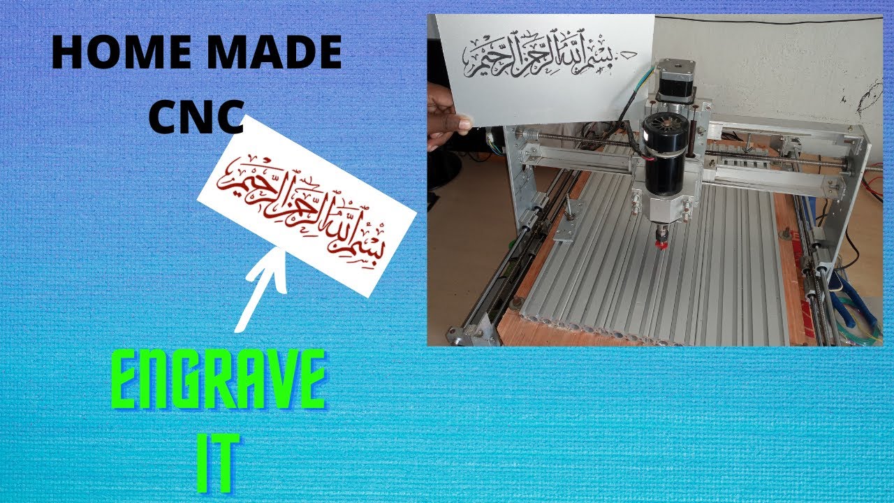 HOME MADE CNC ENGRAVING ARABIC CALLIGRAPHY - YouTube