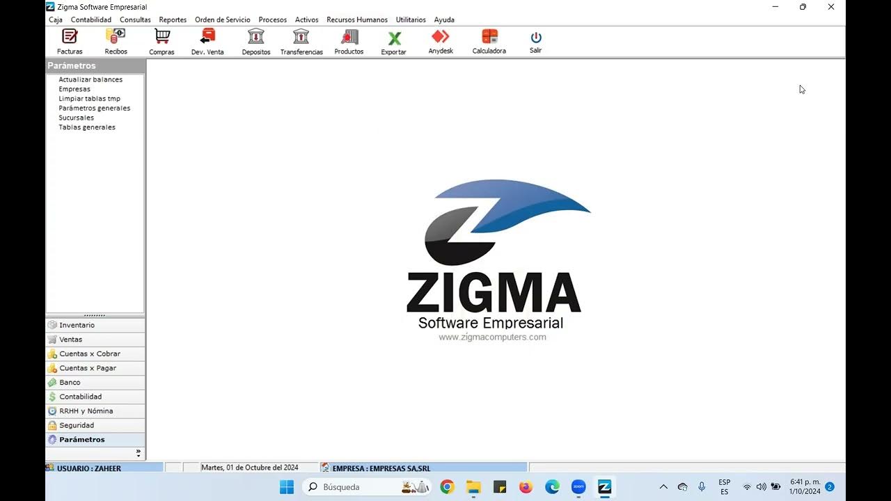 DEMO INTERFAZ ZIGMA ERP - YouTube