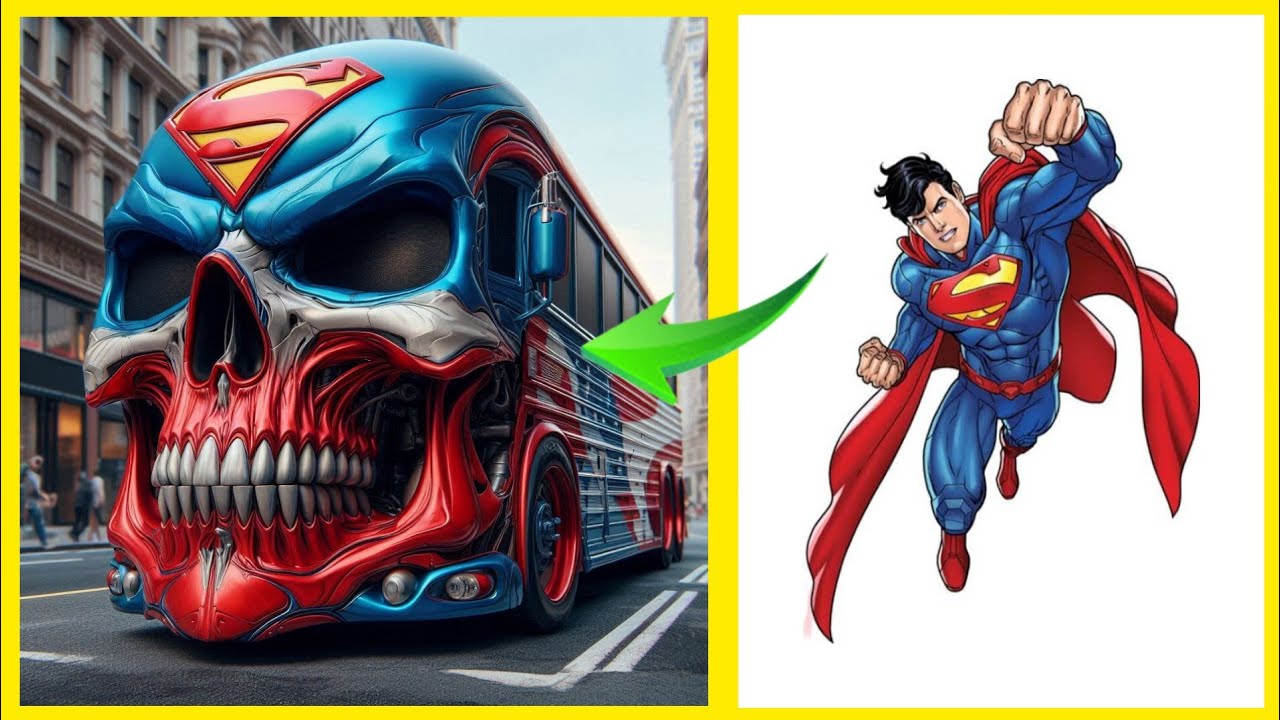 superheroes but skull bus💀😱 Marvel DC all characters💥#transformation#dc ...