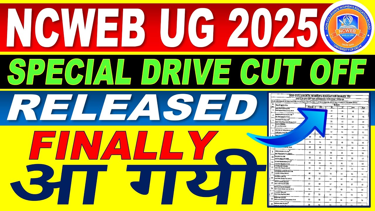 Special Drive Cut off List 2025-26 | NCWEB - YouTube