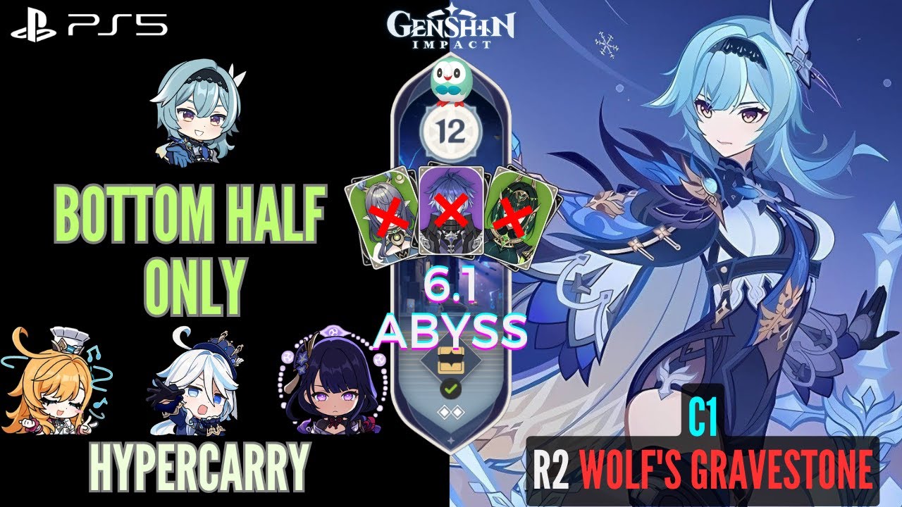[Bottom Half] C1 Eula Hypercarry | Spiral Abyss 6.0b/6.1 | Genshin ...