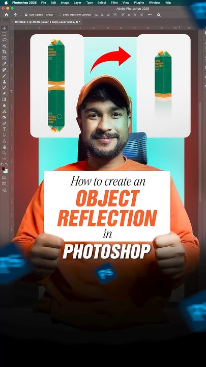 Object Reflection in Photoshop 🙌 #graphicdesinger #photoshop # ...