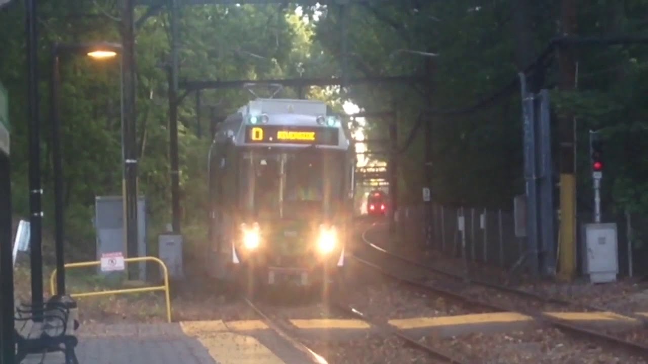 MBTA Type 9 trains at Longwood - YouTube