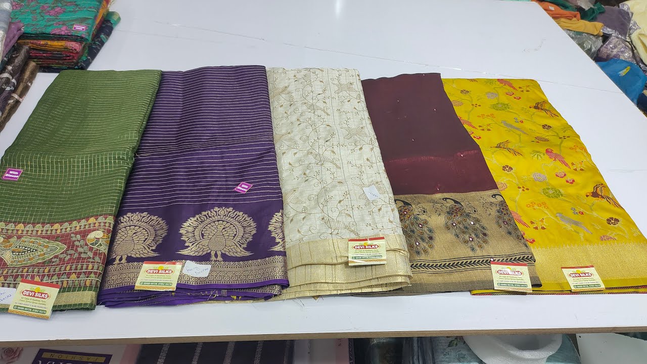 DEVI SILKS is live!New fancy kathan ALLOWER,Georgette, fancy tissue ...