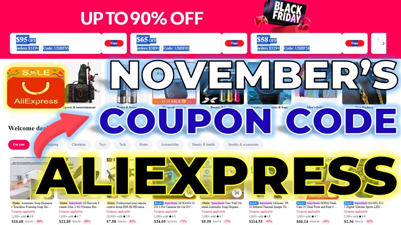Aliexpress Coupon Code Black Friday Sale in November 2025 | Unmissable ...