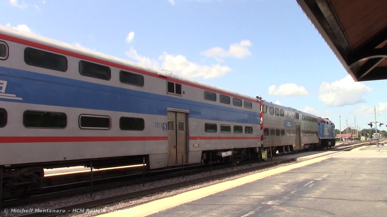 Outbound Metra 163 Stopping in Crystal Lake, IL - YouTube