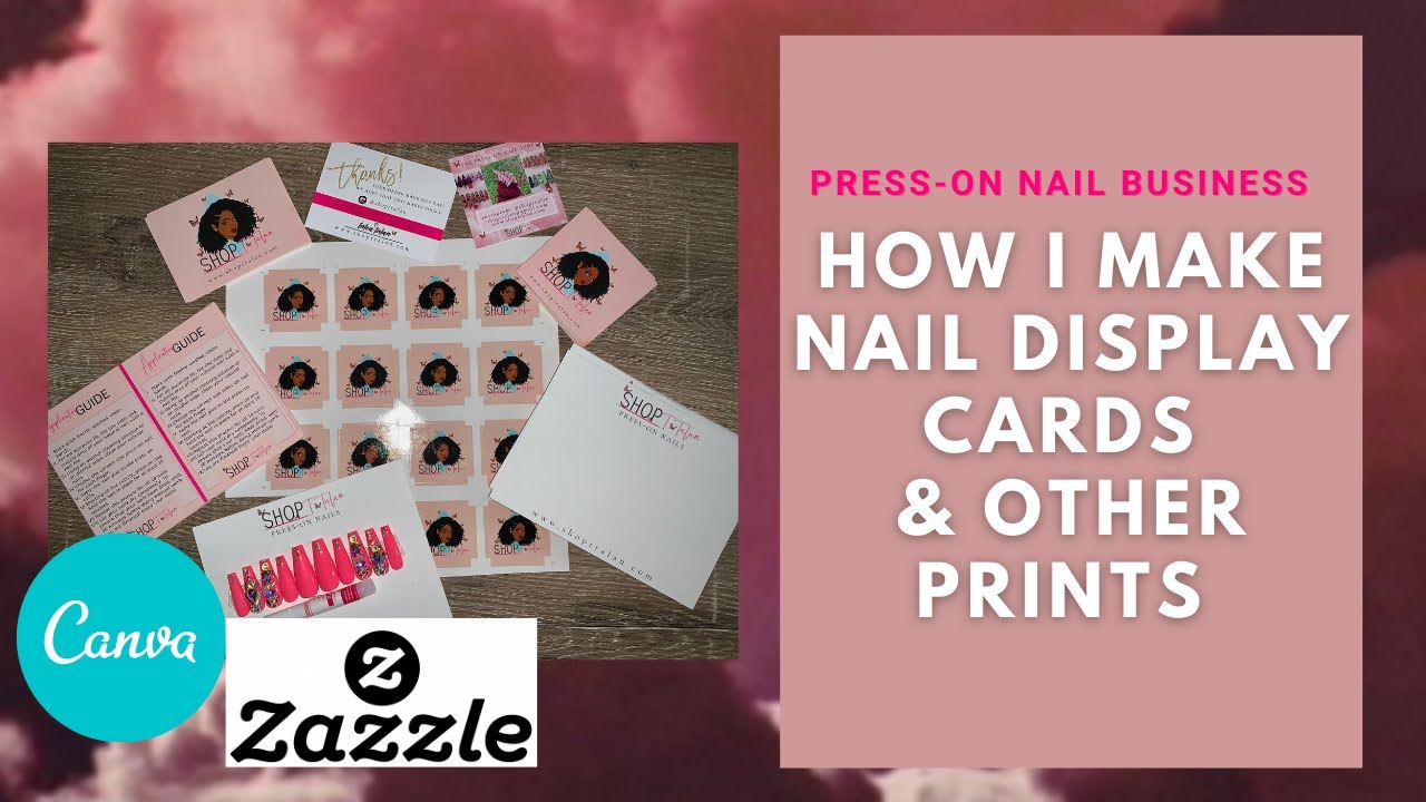 HOW I MAKE PRESS-ON NAIL DISPLAY CARDS, BUSINESS CARDS, ETC| Zazzle ...