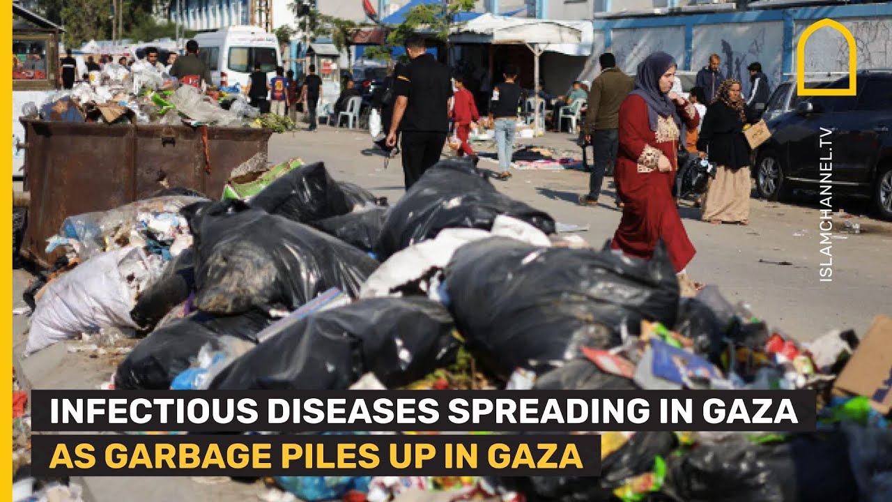 Infectious diseases spreading as garbage piles up in Gaza - YouTube