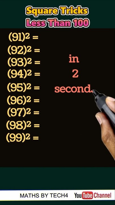 Square Tricks of Less than 100 #math #shorts - YouTube