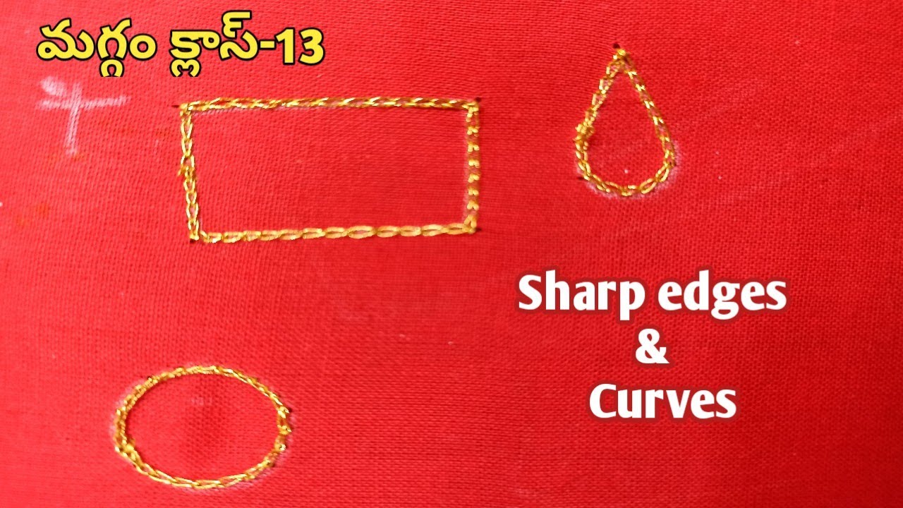 How to get sharp edges & curves in Aari work for beginners | మగ్గం ...