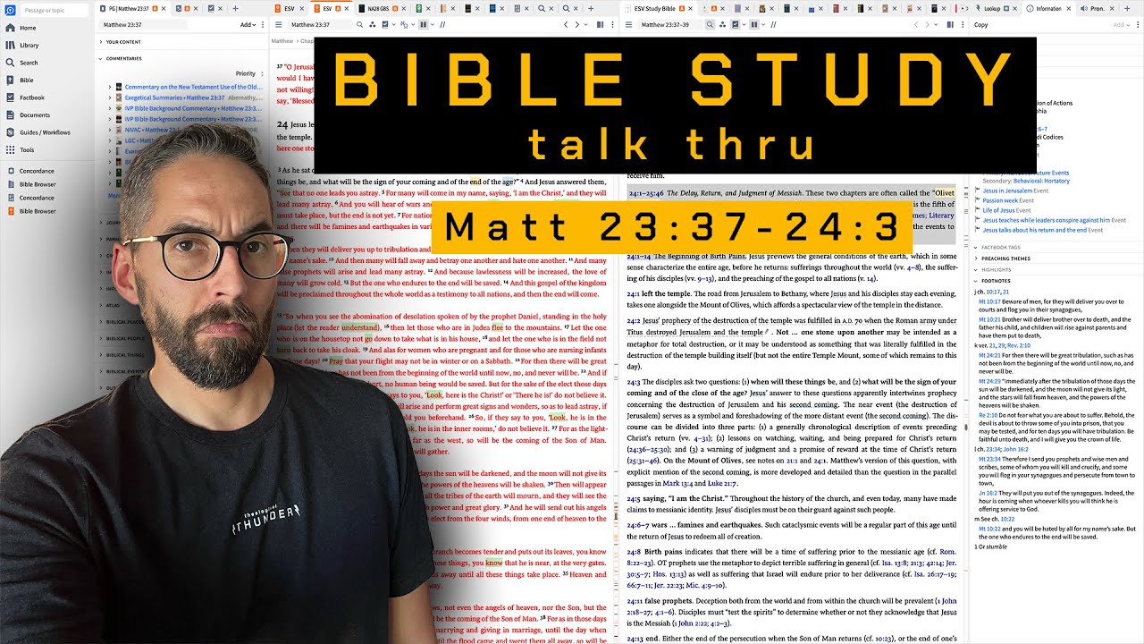 Bible Study Talk Thru: Matt 23:37-24:3 - YouTube