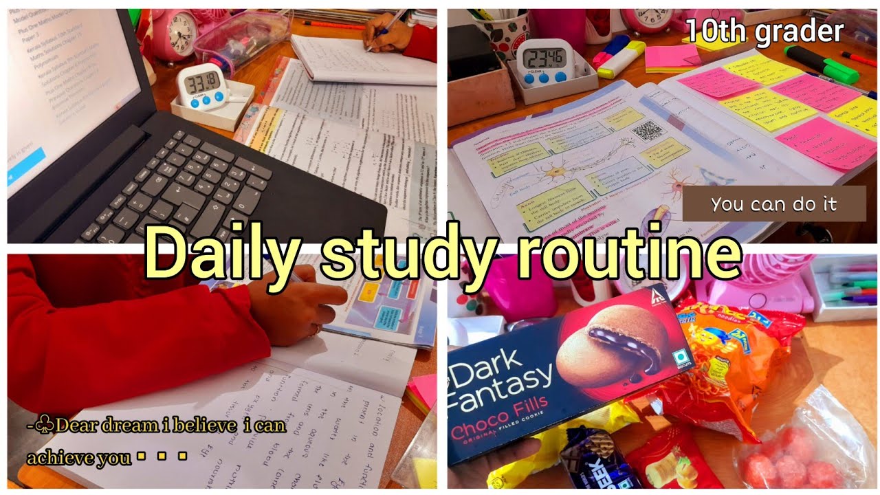 Daily study routine of a 10th grader/ study vlog / daily routine - YouTube