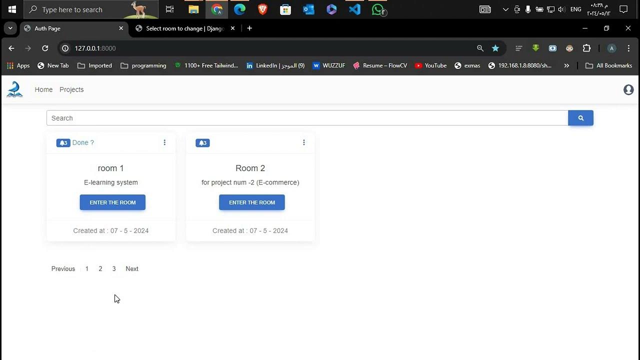 django 34 Arabic عربى Room part 11 add pagination in front , how pagination works - YouTube