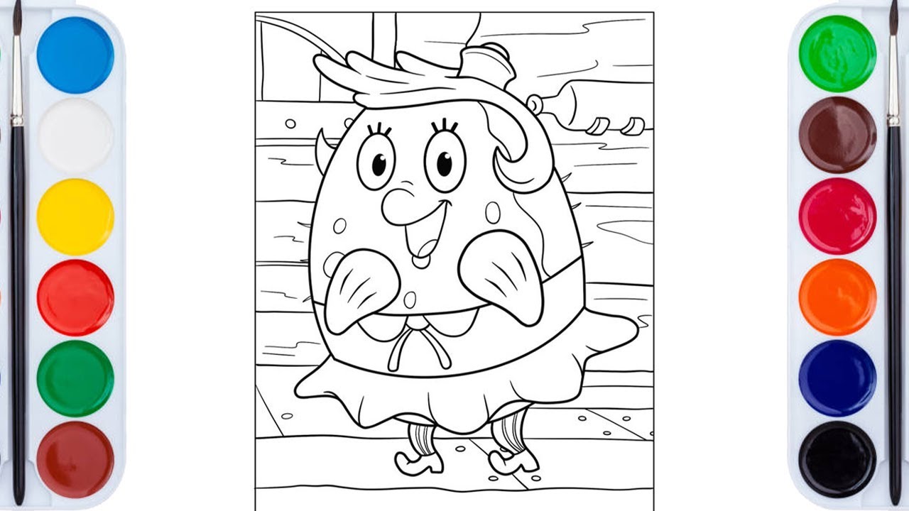 How to draw and color Spongebob for kids - YouTube