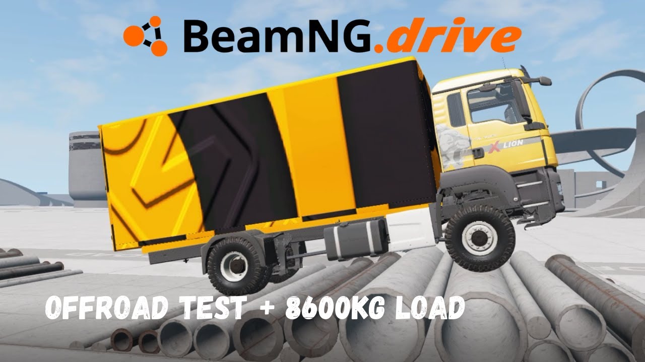 MAN Truck (mod) + 8600kg Load On Grid Map - BeamNg - YouTube