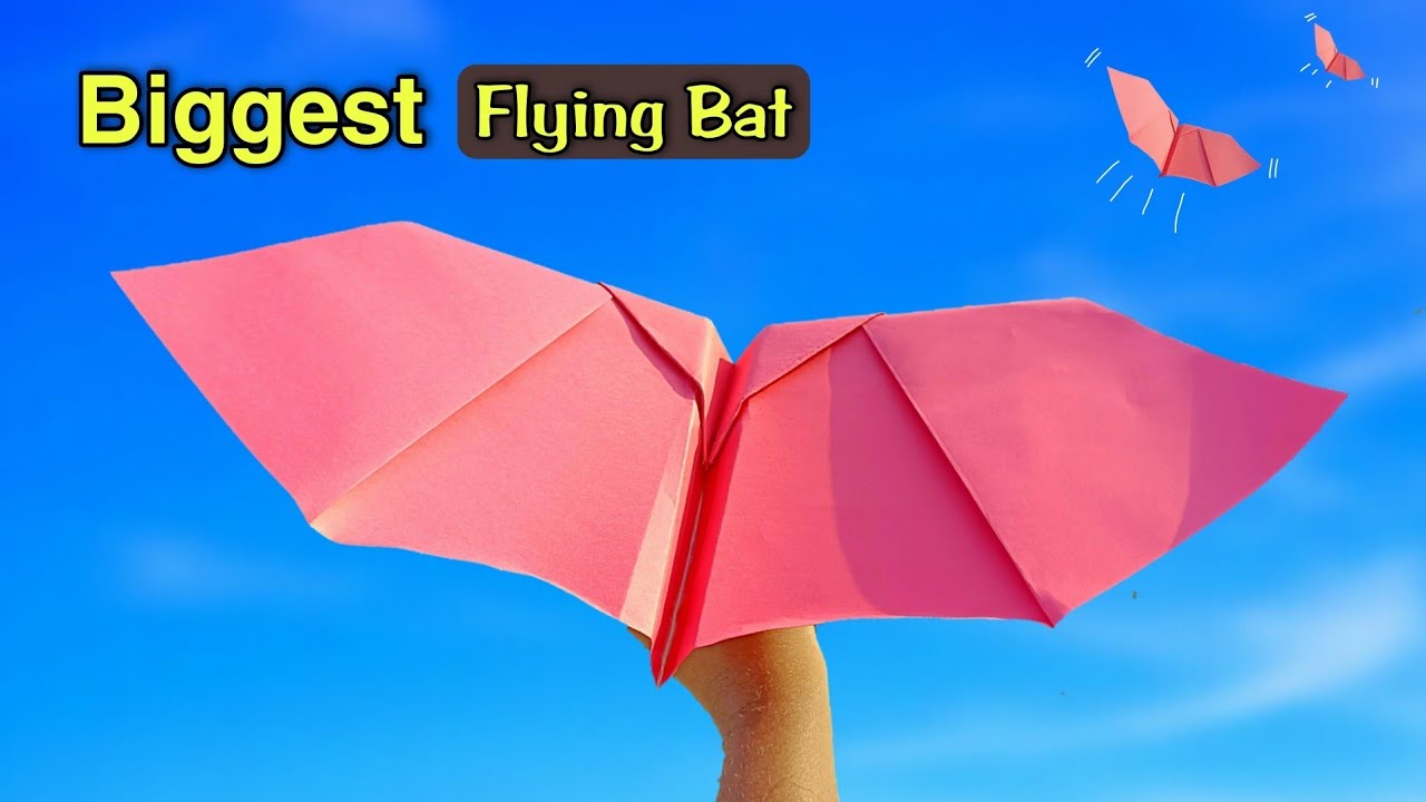new biggest paper bat (Flapping), paper flying bat plane, make origami ...