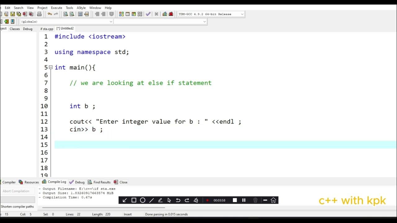 Learn C++ Programming :Conditional Statements (Else if statement) - YouTube
