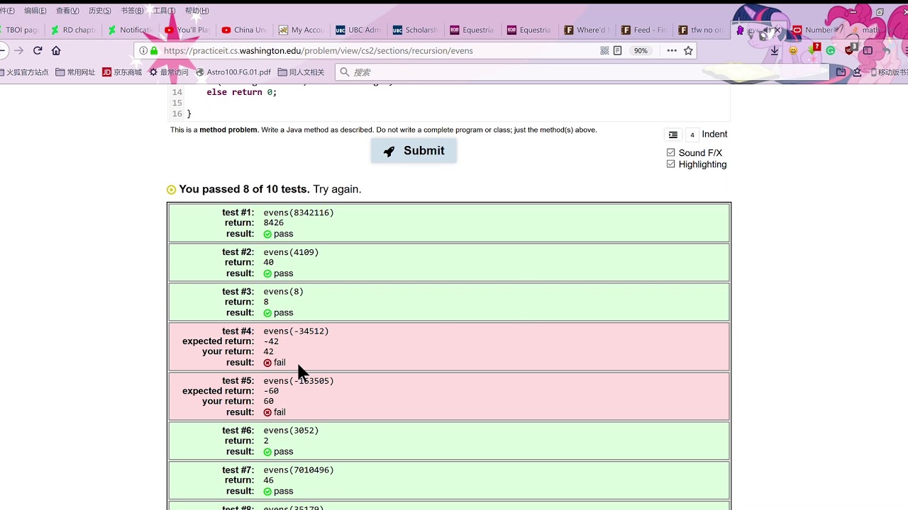 Uw Practice It Cse 143 Recursion Evens Youtube