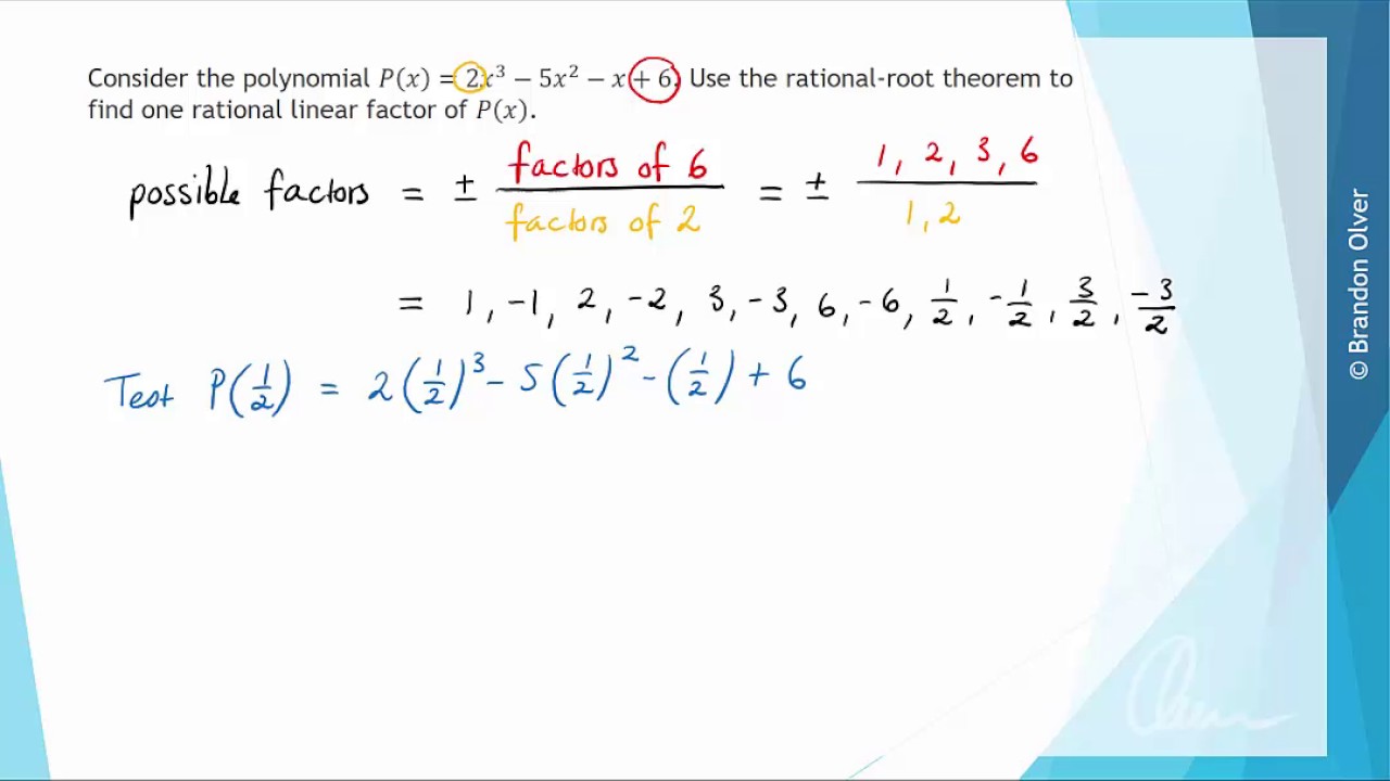 [MM1-2] 7B - The rational root theorem - YouTube