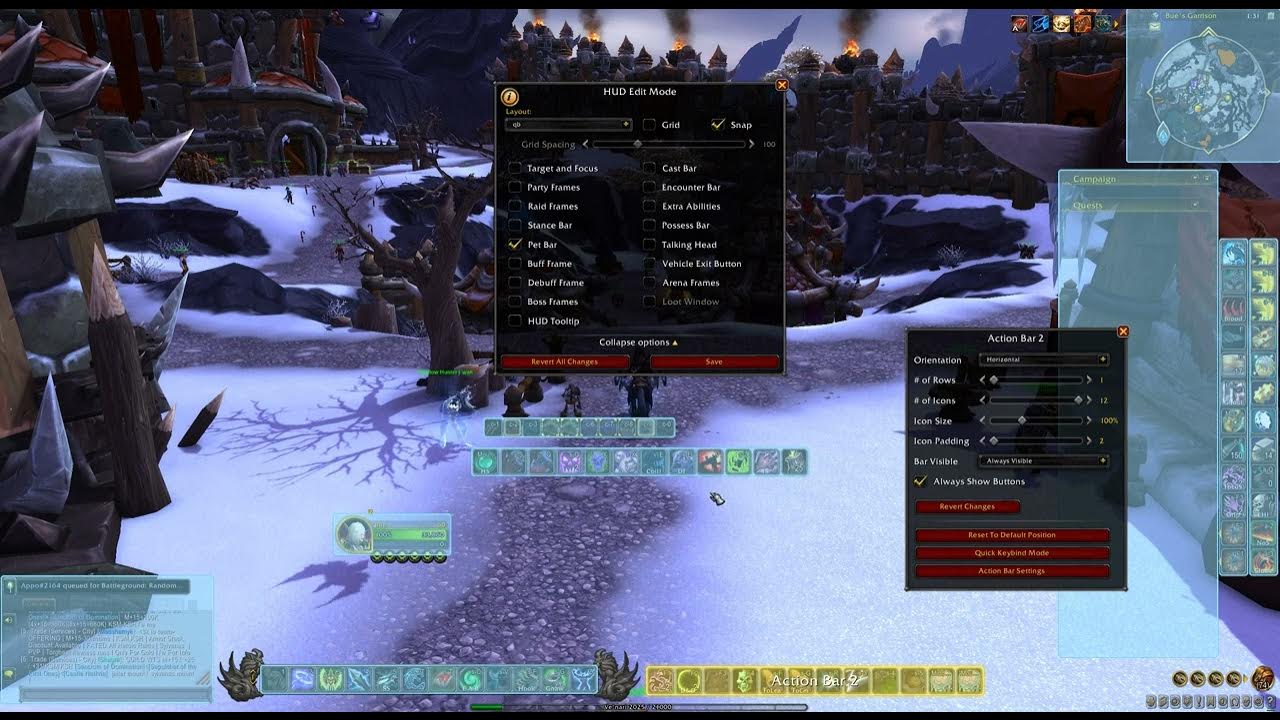 How to change the position of Action Bars with Deafult UI, WoW ...