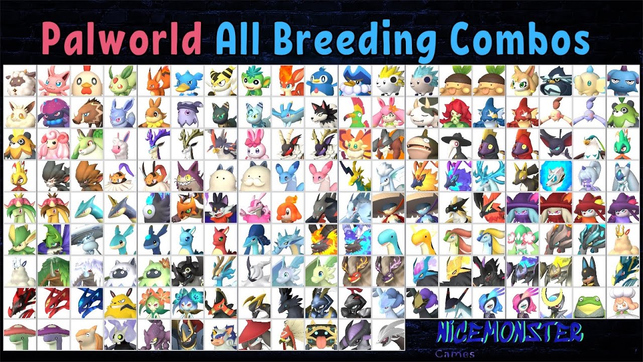 Palworld All Breeding Combos ( 26569 Option) - YouTube