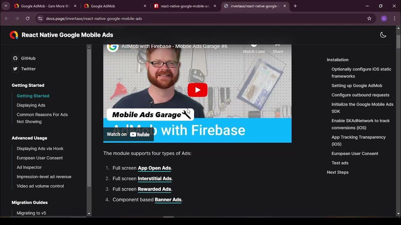 Integrate Google AdMob with a React Native CLI App - YouTube