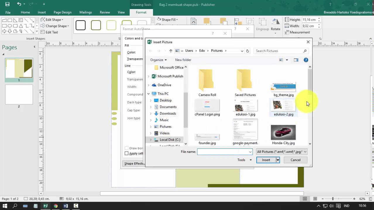 Cara membuat shape publisher seperti edit points - YouTube