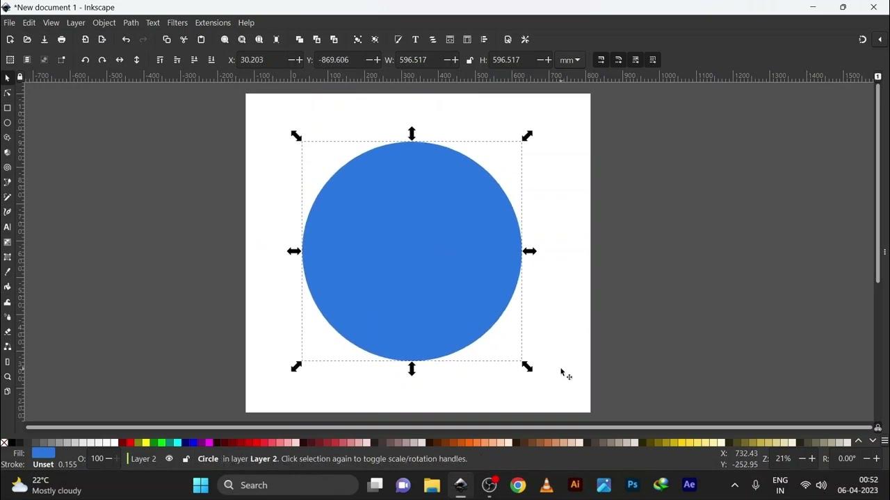 Create a perfect circle in Inkscape - YouTube