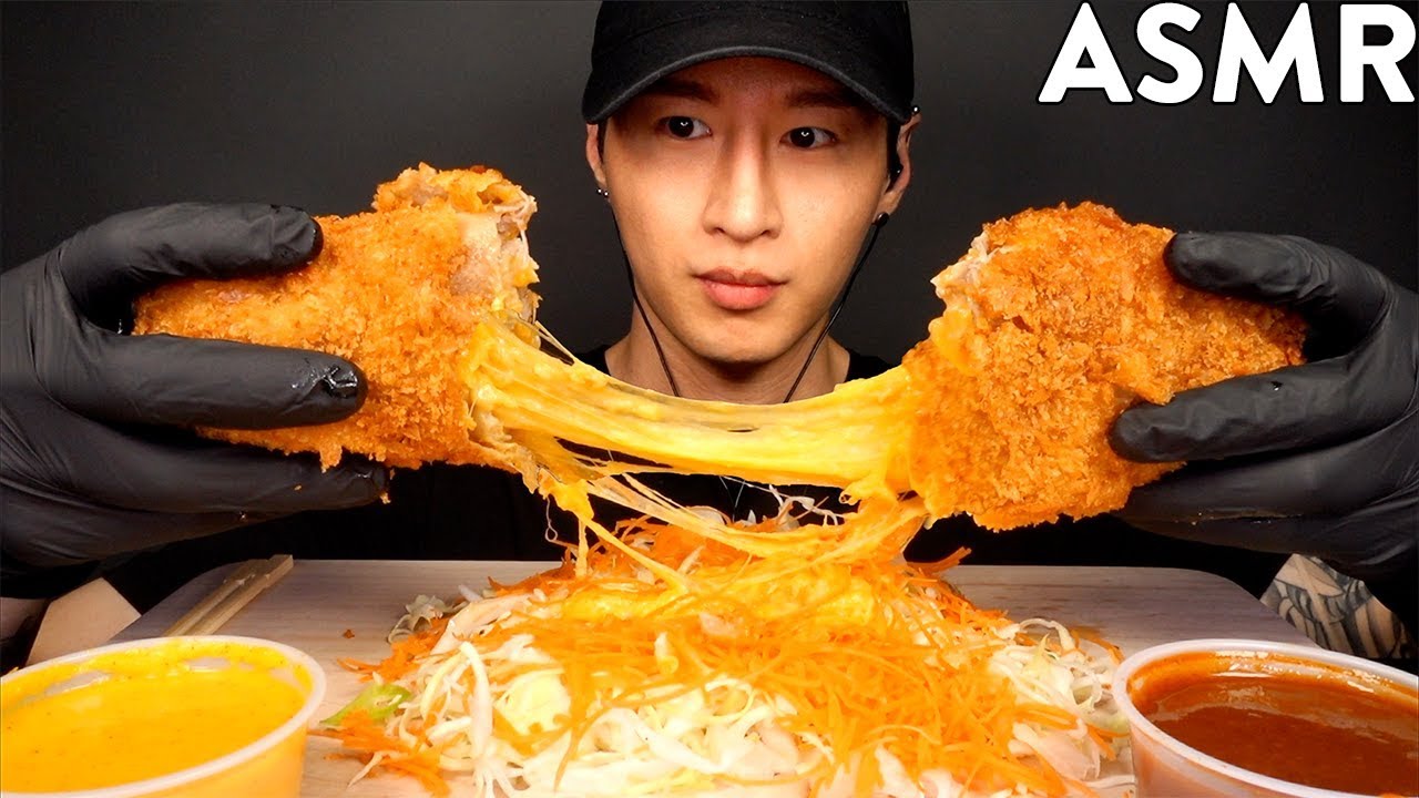Asmr Cheese Tonkatsu Mukbang No Talking Eating Sounds Zach Choi