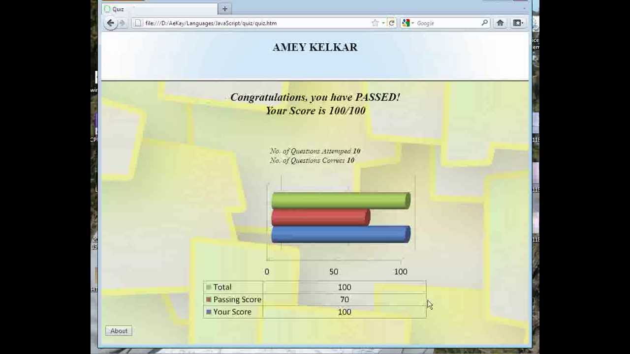 Quiz Application In Javascript Youtube