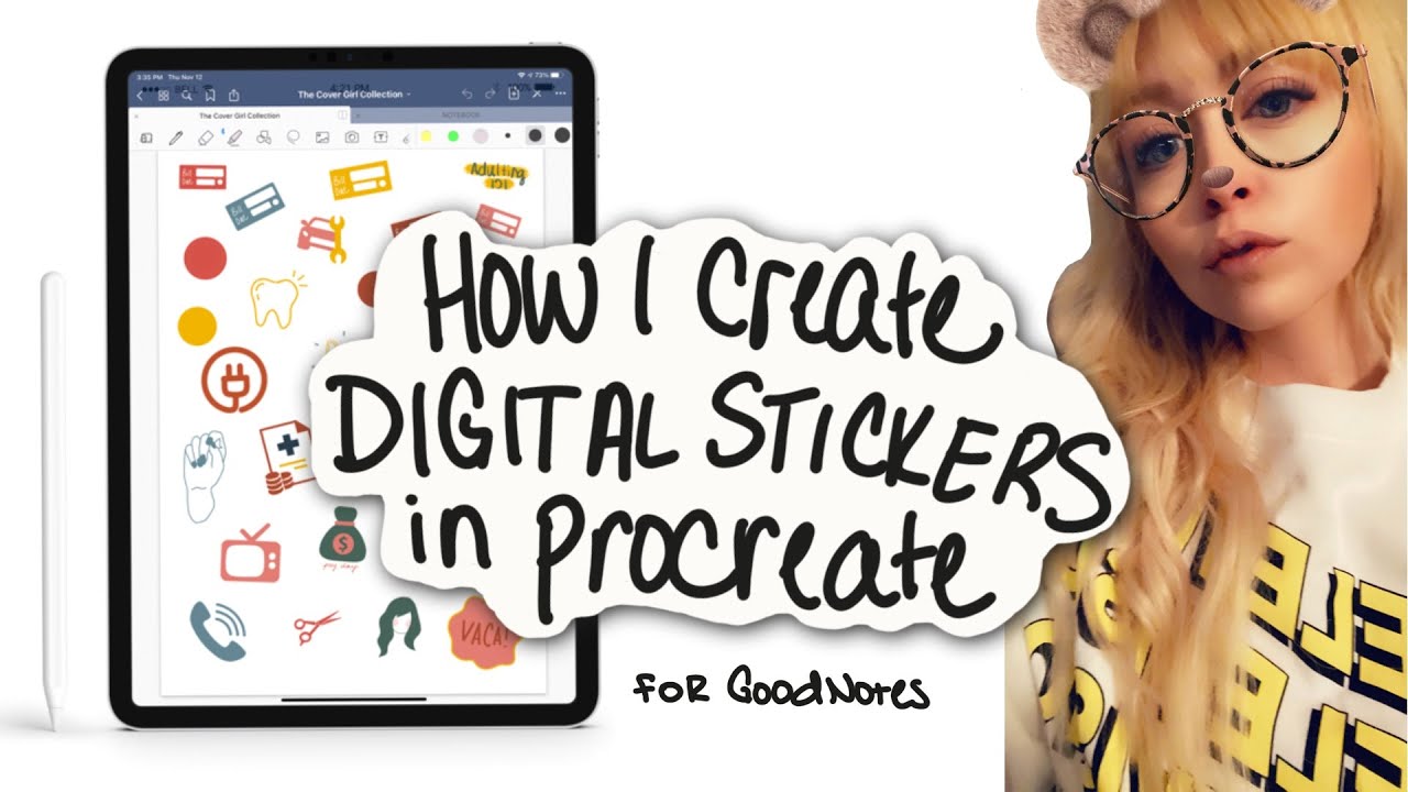 HOW I MAKE DIGITAL STICKERS WITH PROCREATE | FOR GOODNOTES & DIGITAL ...