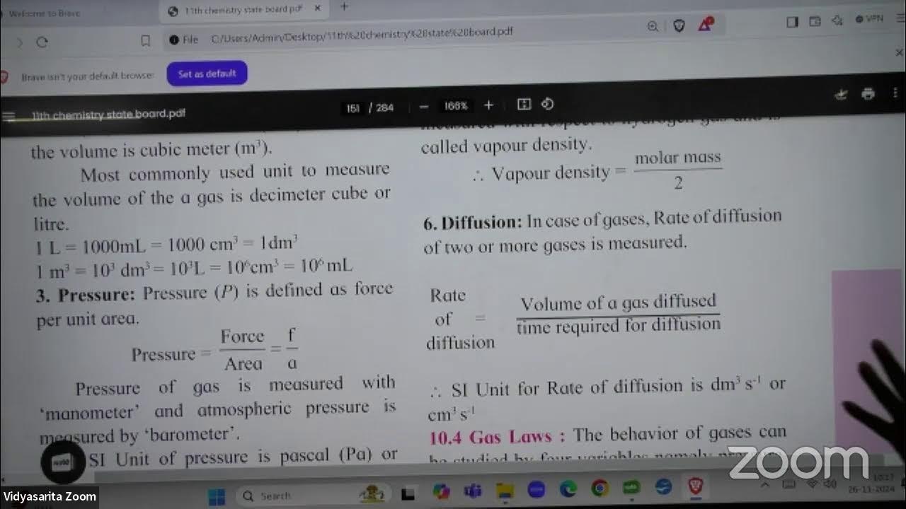 State of Matter L-01 | 26-11-24 | Sagar Sir | Chemistry 11th B7 MHTCET ...
