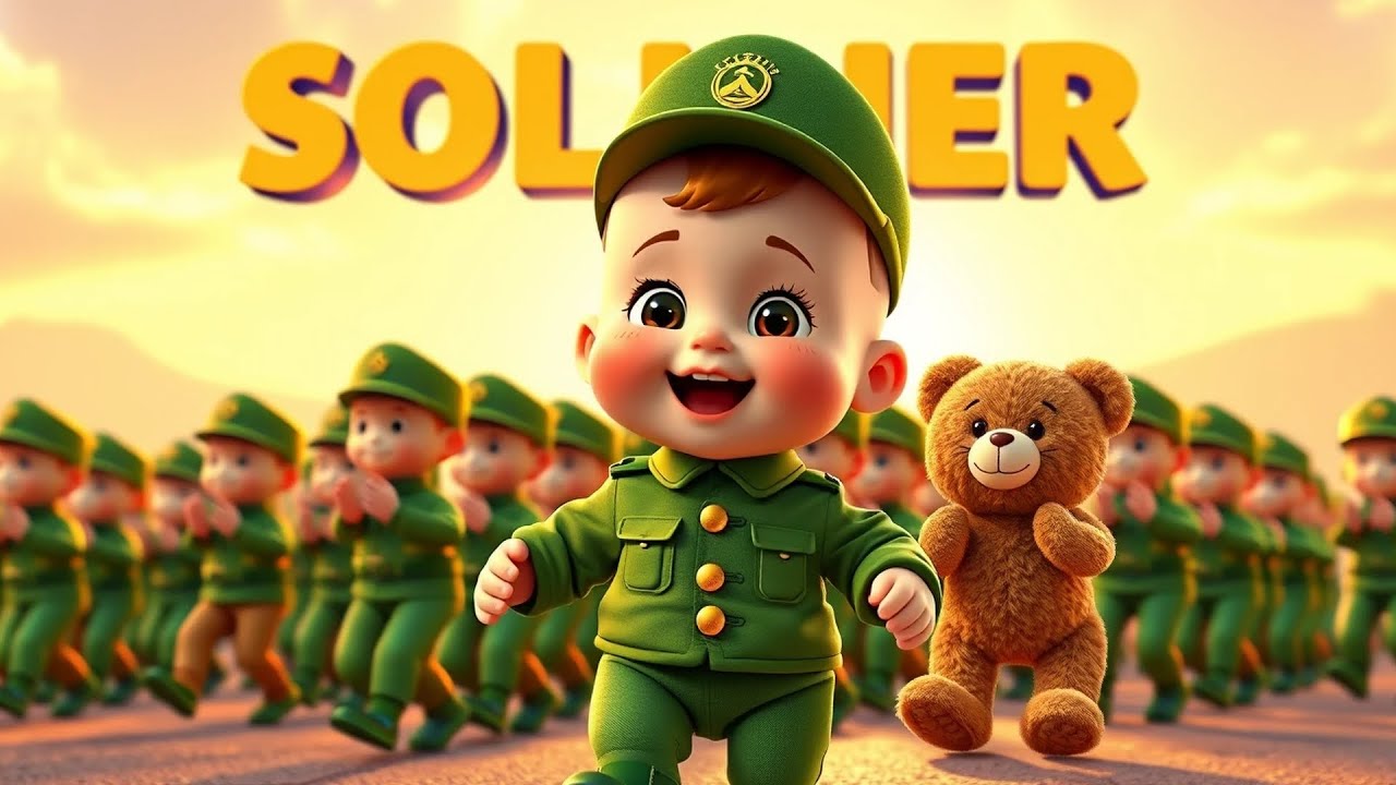 TOON BABY SOLDIER MARCHING WITH ANIMALS Learning Song | FUN NURSERY ...