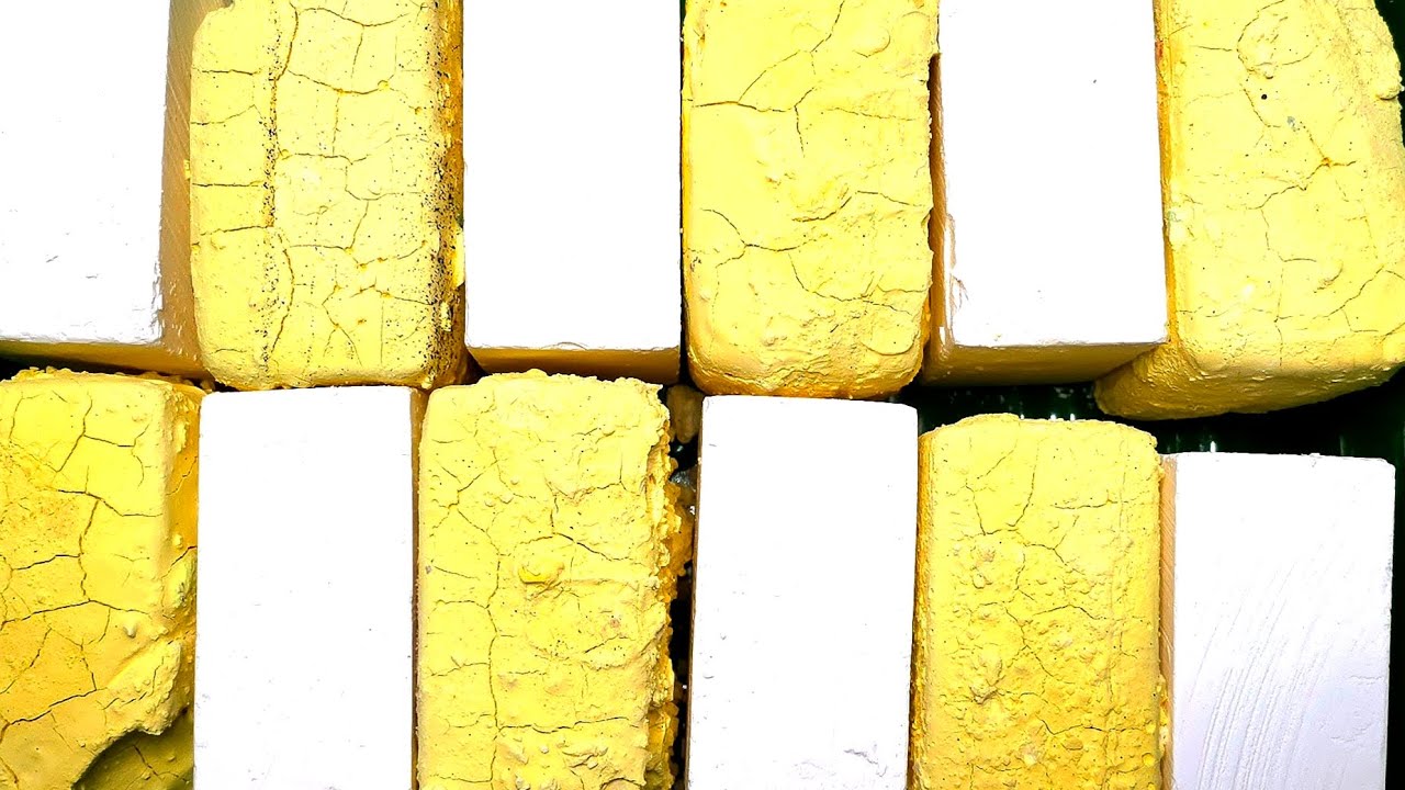 Pasted Yellow 💛💛 W/ Fresh Soft Blocks 🤍🤍 | Oddly Satisfying | Sleep Aid ...