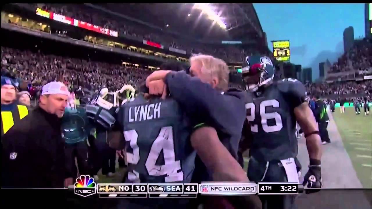 HD!!! Marshawn Lynch Seahawks Saints 67-yard Beast Mode TD Run in super ...
