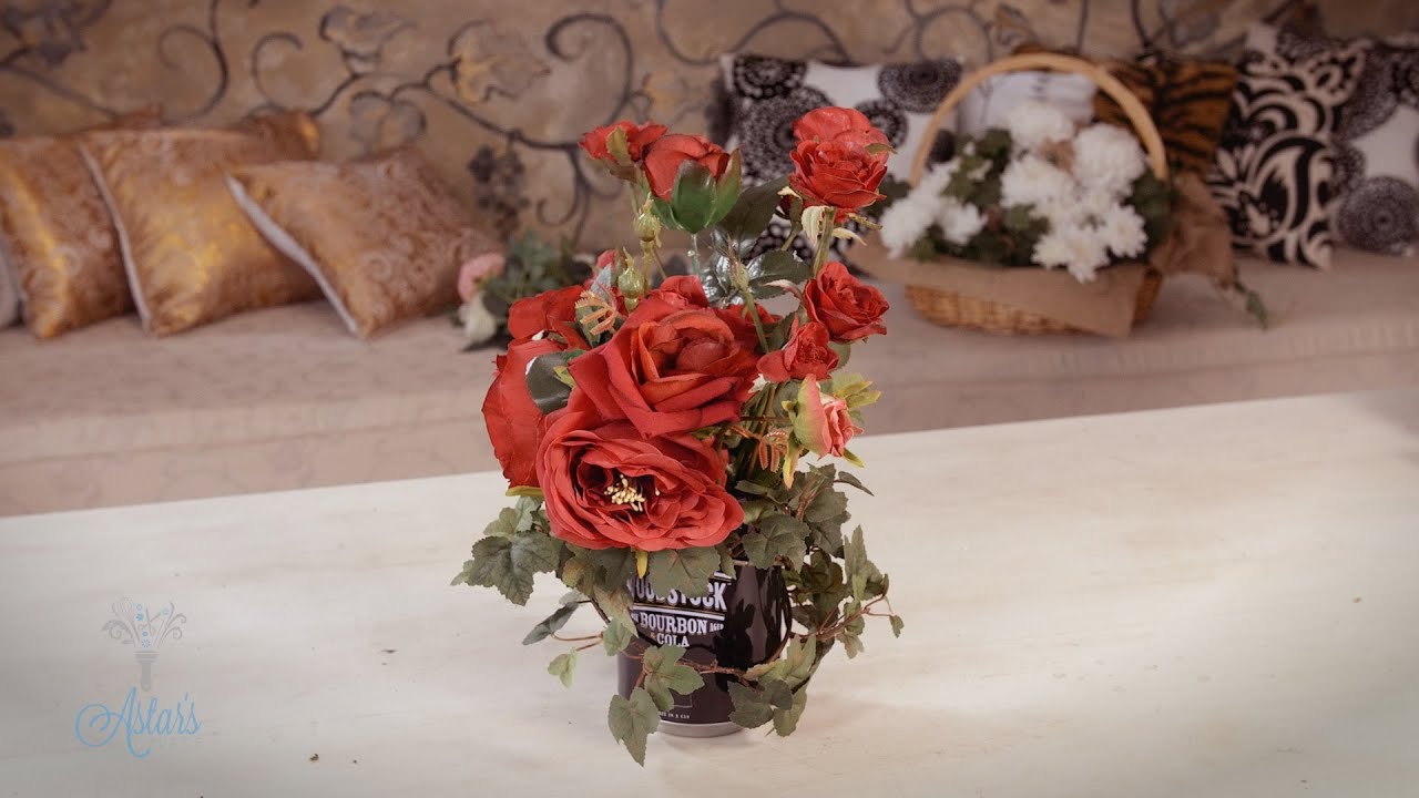 Rose Arranging in a Recycled Can Floristry Tutorial - YouTube