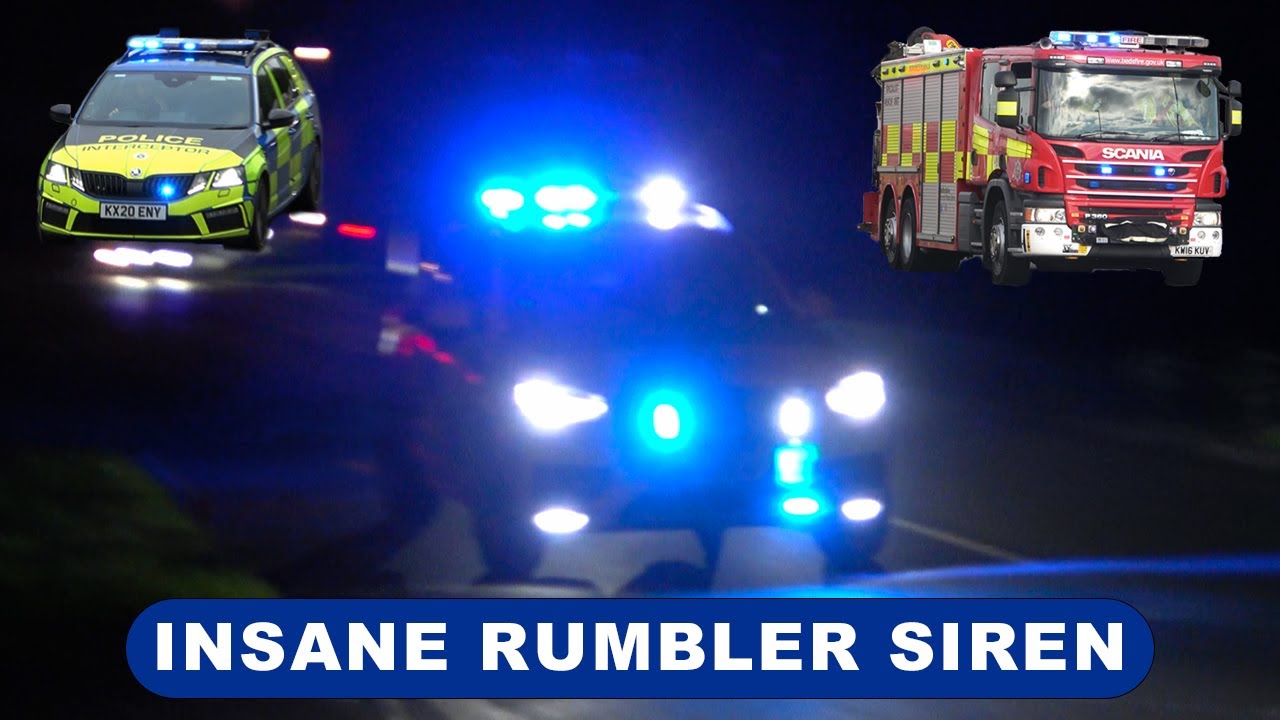 INSANE RUMBLER SIREN!!! Heavy Rescue Fire Engines, Unmarked Police Cars ...