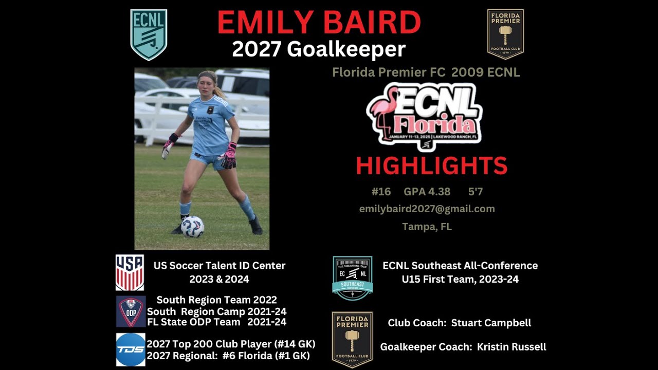 Emily Baird - ECNL Florida 2025 (Winter) - YouTube