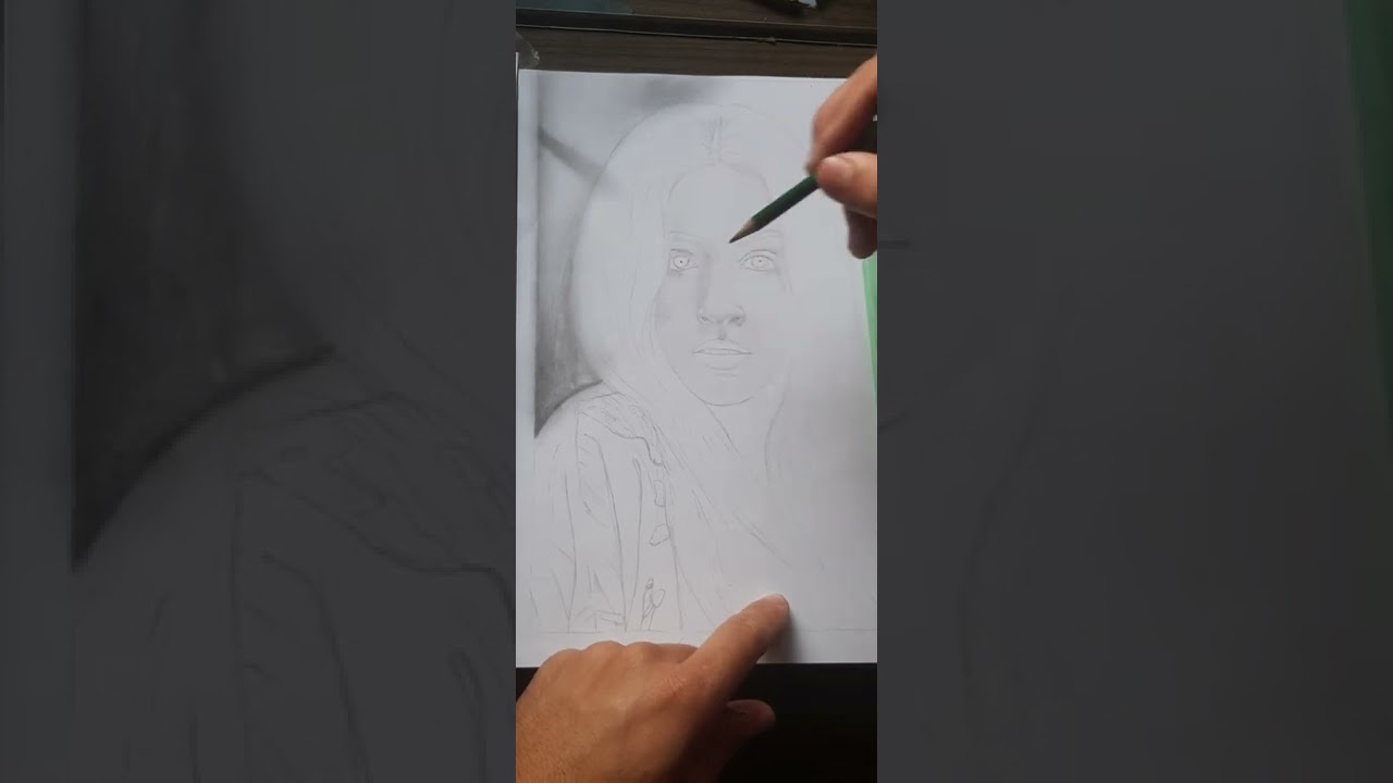 drawing realistic face on canson paper - YouTube