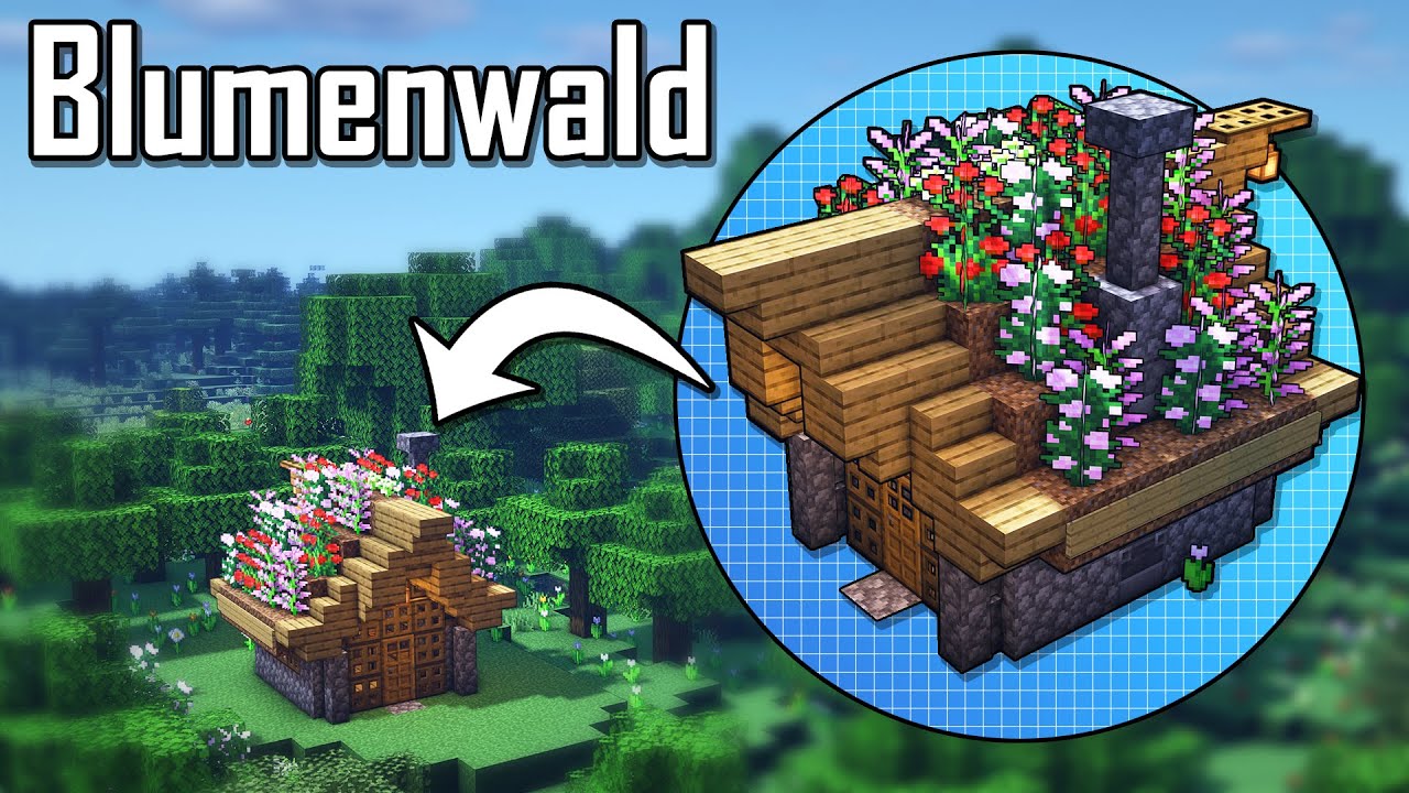 Minecraft Starterhaus im Blumenwald bauen 🌼🌻🌹 Blumen Wald Haus bauen ...