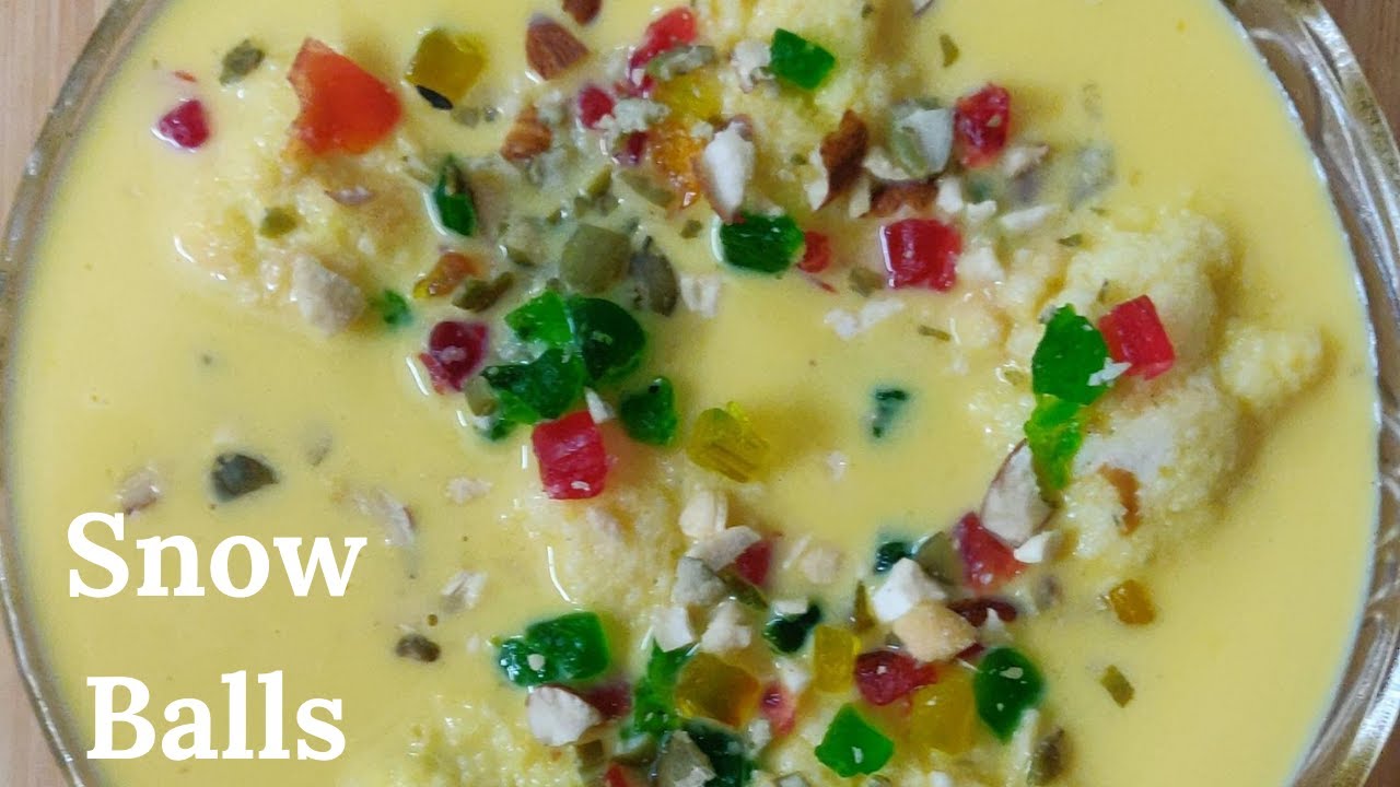 Snow balls | Snowball sweet recipe | Snow ball Dessert | Snow ball ...