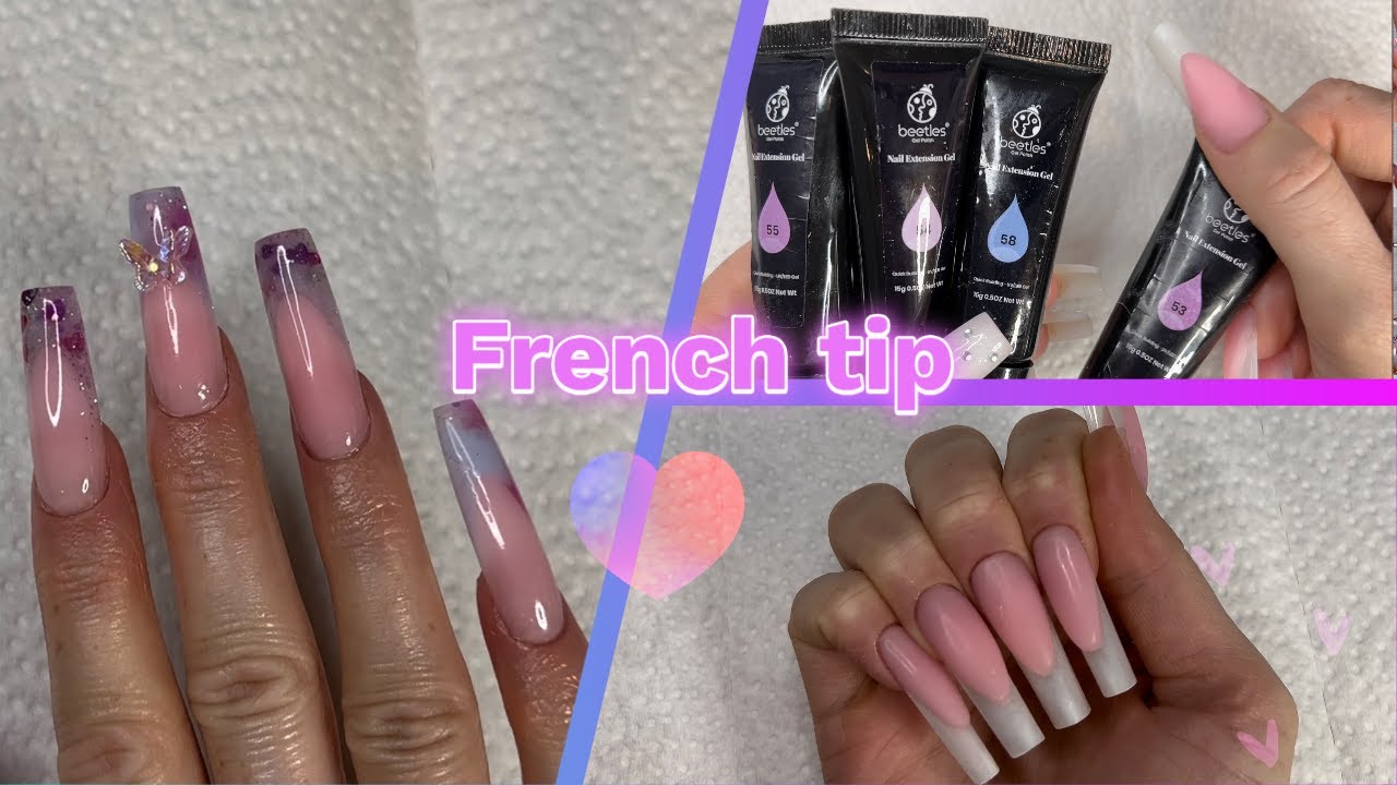MARBLE FRENCH TIP / BEETLES POLYGEL - YouTube