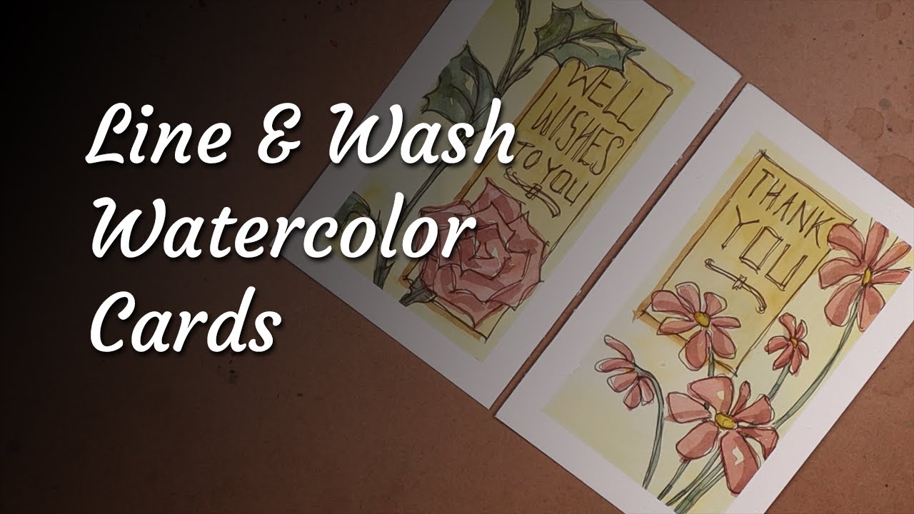 Line & Wash Watercolor Cards - YouTube